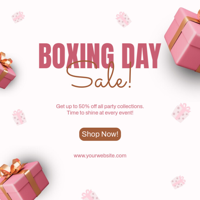 Pink Joyful Boxing Day Instagram Post Template | PosterMyWall