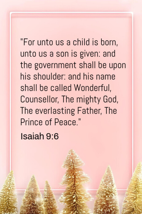 Pink Joyful Christmas Bible Verse Poster Template | PosterMyWall