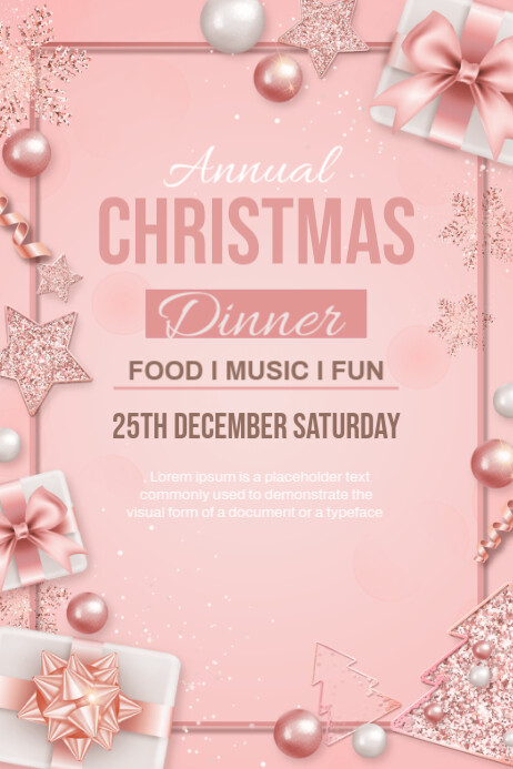 Pink Joyful Christmas Poster Template | PosterMyWall