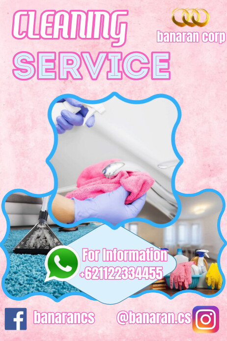 Plantilla de Pink Joyful Cleaning Service Poster | PosterMyWall