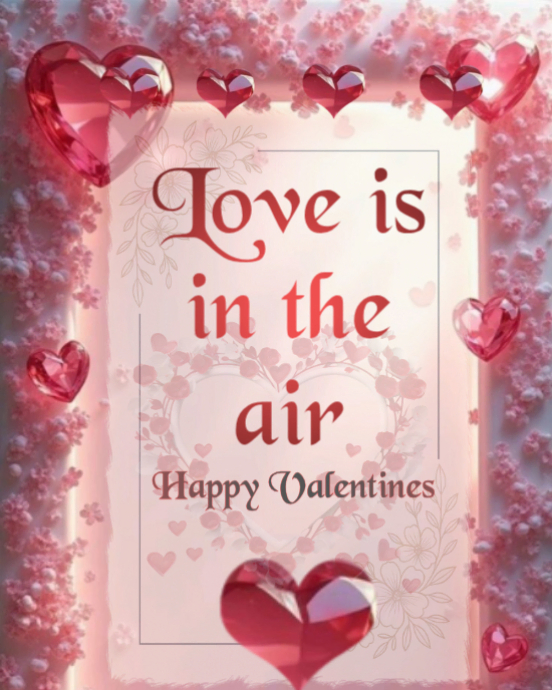 Pink Joyful Crystals Heart-shaped Background - Valentine And Love In ...