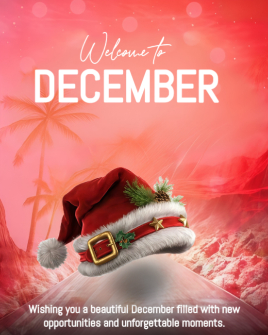 Pink Joyful Custom Editable Welcome To December Instagram Portrait ...