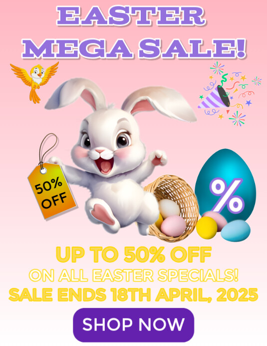 Copy of Pink Joyful Easter Mega Sale Flyer Flyer (us Letter) | PosterMyWall