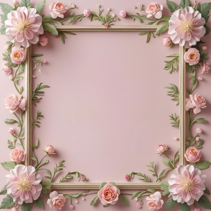 Pink Joyful Frame For Wedding Pictures Instagram Post Templat ...