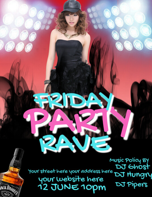 Copy of Pink Joyful Friday Rave Party Flyer (us Letter) | PosterMyWall