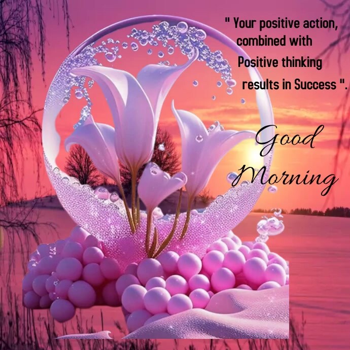 Pink Joyful Good Morning Square (1:1) Template | PosterMyWall