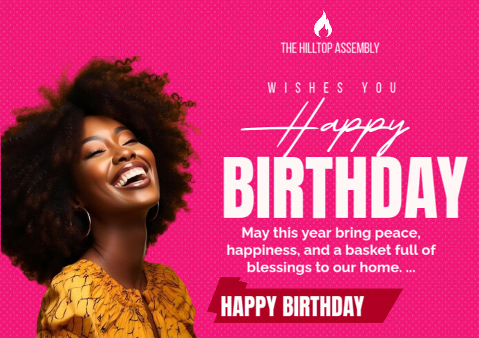 Pink Joyful Happy Birthday A4 Template | PosterMyWall