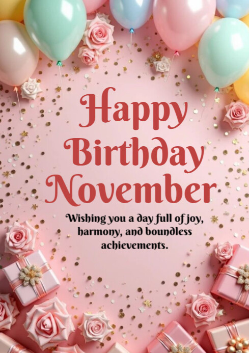 Pink Joyful Happy Birthday A4 Template | PosterMyWall