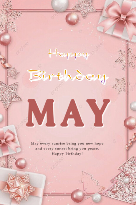 Copy of Pink Joyful Happy Birthday May Poster | PosterMyWall