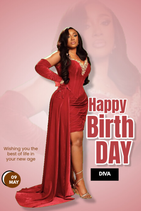 Pink Joyful Happy Birthday Templates Poster | PosterMyWall
