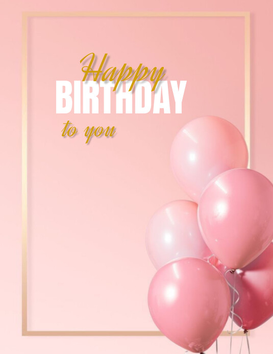 Pink Joyful Happy Birthday To You Flyer (us Template | PosterMyWall