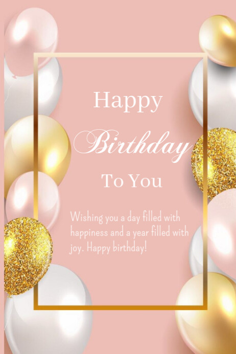 Pink Joyful Happy Birthday To You Poster Template | PosterMyWall
