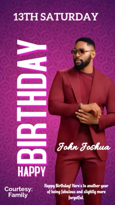 Pink Joyful Happy Birthday Youtube Short Template | PosterMyWall