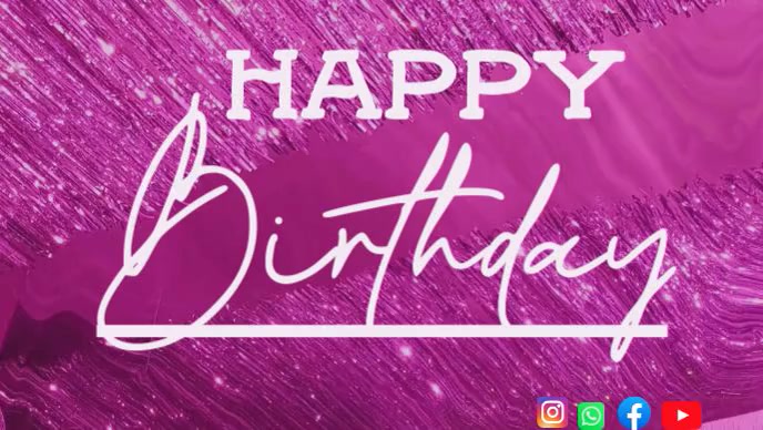 Plantilla de Pink Joyful Happy Birthday Youtube Thumbnail | PosterMyWall
