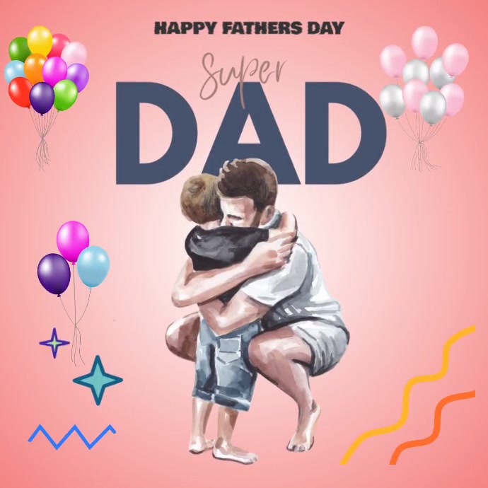 Pink Joyful Happy Fathers Day Square (1:1) Template | PosterMyWall