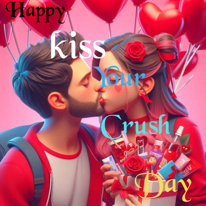 Plantilla de Pink Joyful Happy Kiss Your Crush Day Instagram Post | PosterMyWall