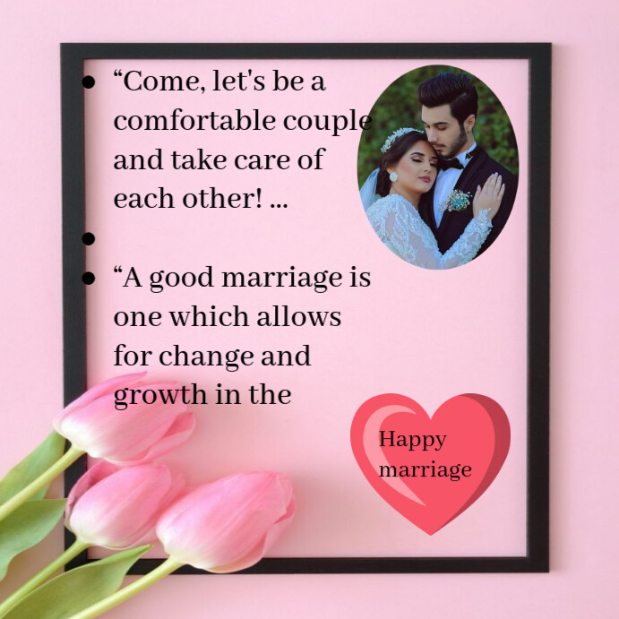 Plantilla de Pink Joyful Happy Marriage Instagram Post | PosterMyWall