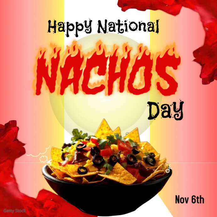 Pink Joyful Happy National Nachos Day Instagram Post Template ...