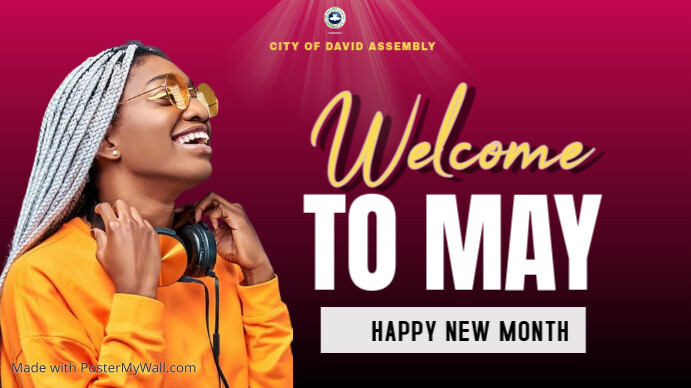 Pink Joyful Happy New Month Digital Display (16:9) Template | PosterMyWall