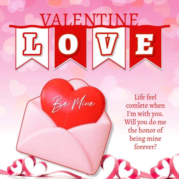 Pink Joyful Happy Valentine Instagram Post Template | PosterMyWall