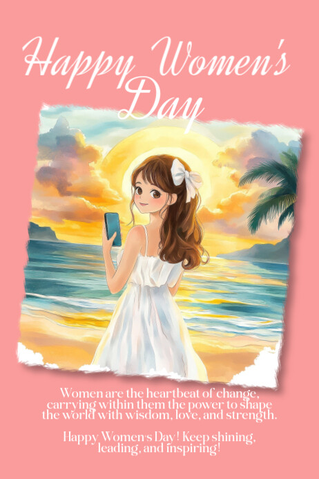 Pink Joyful Happy Women's Day Poster Template | PosterMyWall