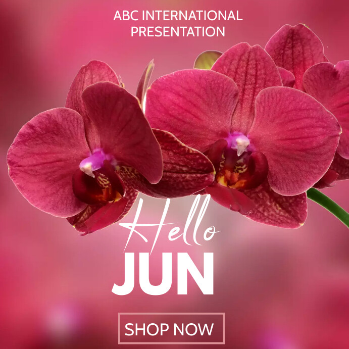 Pink Joyful Hello Jun Instagram Post Templat | PosterMyWall