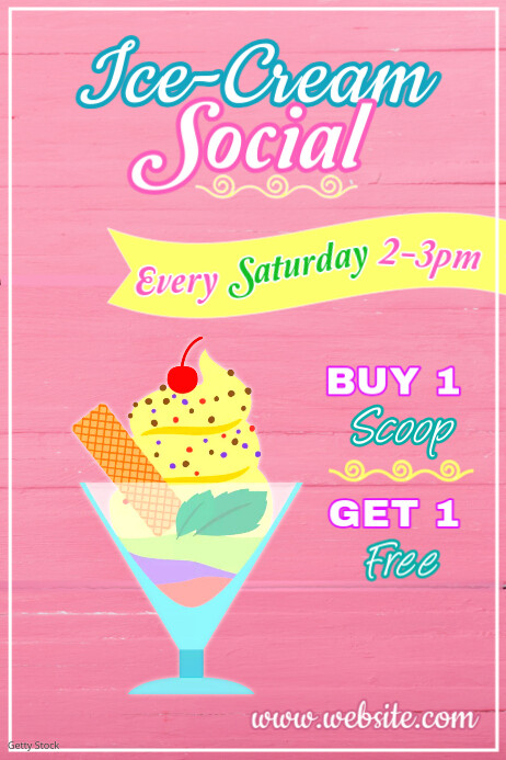 Copy of Pink Joyful Ice Cream Social Poster | PosterMyWall