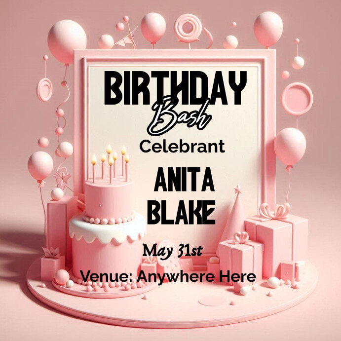 Pink Joyful June Birthday Celebrant Event In Template | PosterMyWall