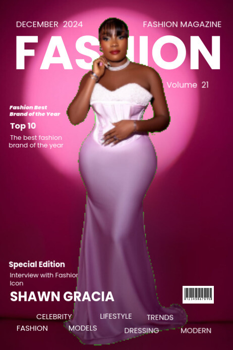 Pink Joyful Magazine Cover Model Poster Template | PosterMyWall