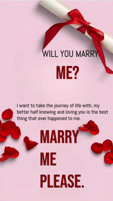 Copy of Pink Joyful Marry Me Design Template Whatsapp Status | PosterMyWall