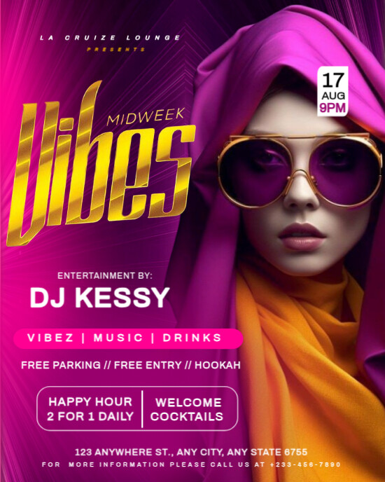 Pink Joyful Mid Week Vibes Instagram Portrait Template | PosterMyWall