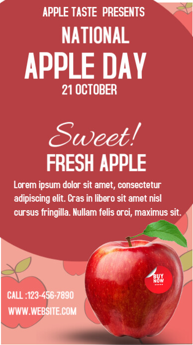 Pink Joyful National Apple Day Instagram Story Template | PosterMyWall