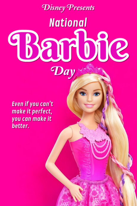 Plantilla de Pink Joyful National Barbie Day Poster | PosterMyWall