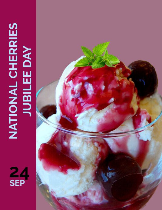 Plantilla de Pink Joyful National Cherries Jubilee Day Flyer (us Letter ...