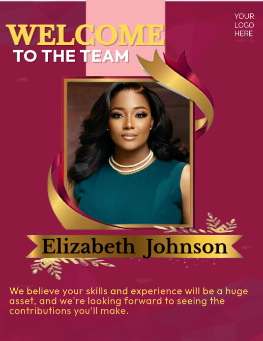 Copy of Pink Joyful Professional Welcome To The Team Flyer (us Letter ...