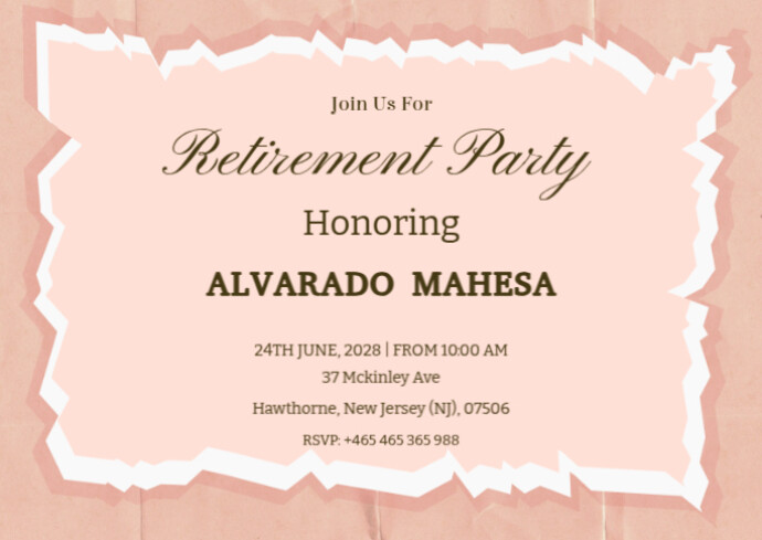 Pink Joyful Retirement Card Invitation Postcard Template | PosterMyWall