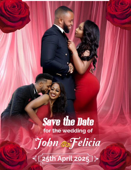 Pink Joyful Save The Dat Flyer (us Letter) Template | PosterMyWall