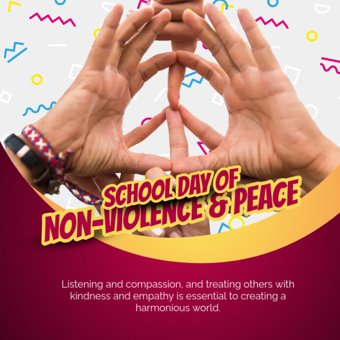 Pink Joyful School Day Of Non-violence And Peace Instagram Post ...