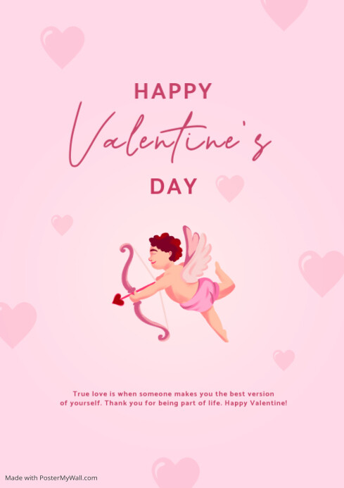 Pink Joyful Valentine's Day Poster Template | PosterMyWall