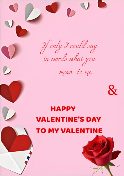 Copy of Pink Joyful Valentine Love Letter A4 | PosterMyWall