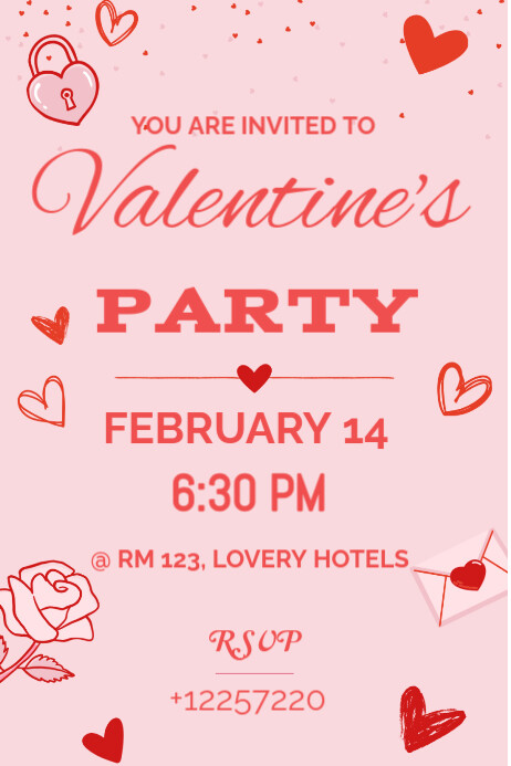 Pink Joyful Valentine Poster Template | PosterMyWall