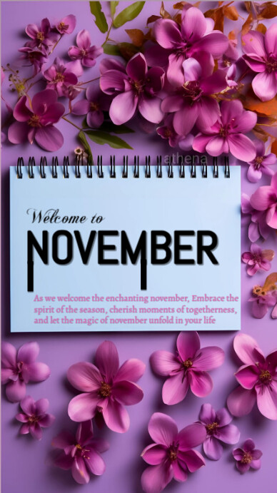 Copy of Pink Joyful Welcome November Whatsapp Status | PosterMyWall