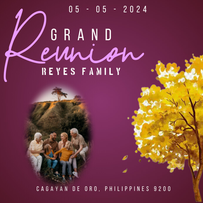Modèle Pink List-based Family Reunion Instagram Post | PosterMyWall
