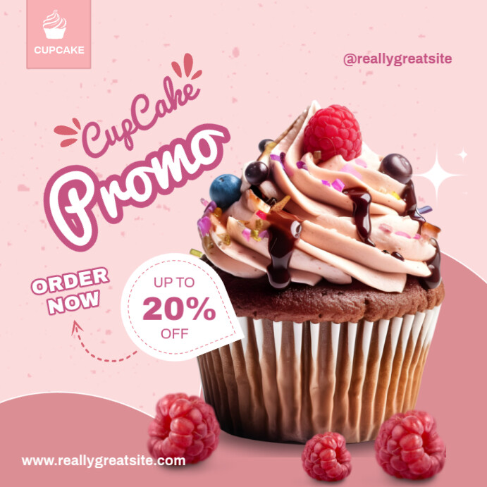 Pink List-based Pink Cute Cupcake Promo Instagram Post Template ...