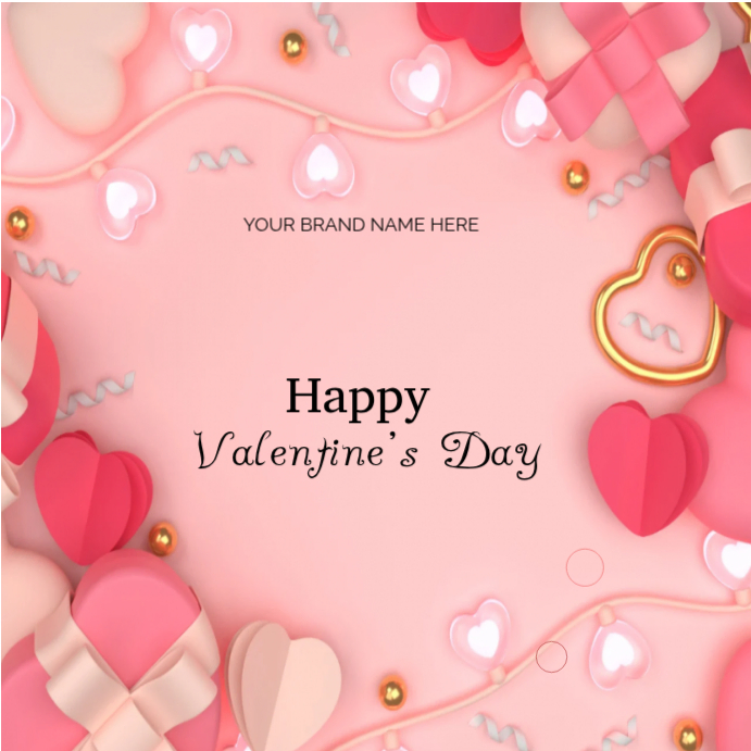 Pink List-based Romantic Pink 3d Heart Border Instagram Post Template ...