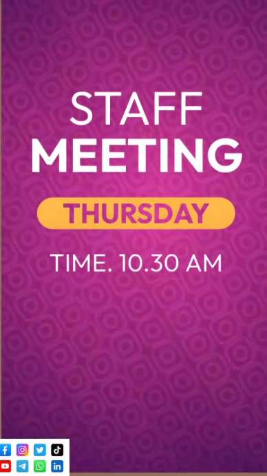 Pink List-based Staff Meeting Instagram Reel Template | PosterMyWall