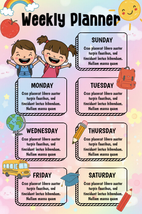 Pink List-based Weekly Planner Poster Template | PosterMyWall