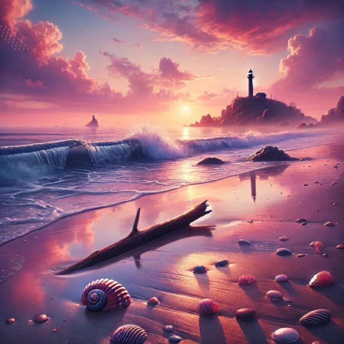 Pink Maximalist "lighthouse Dreams At Sunset" Album Cover Template ...