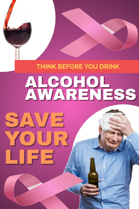 Copy of Pink Maximalist Alcohol Awareness Poster Temp | PosterMyWall