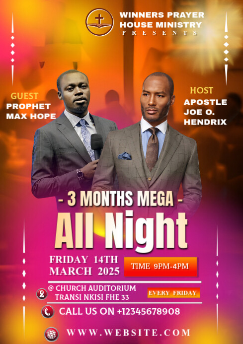 Copy of Pink Maximalist All Night Prayers convention A3 | PosterMyWall